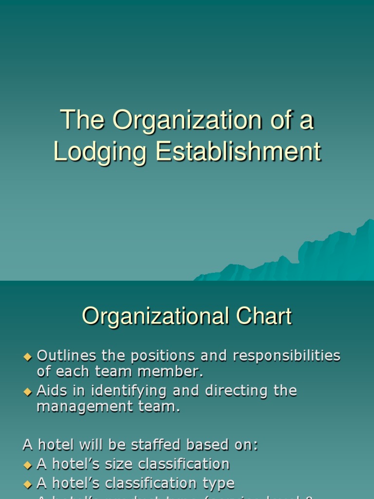 4 The Organization of A Lodging Establishment | PDF | Hotel | Human ...