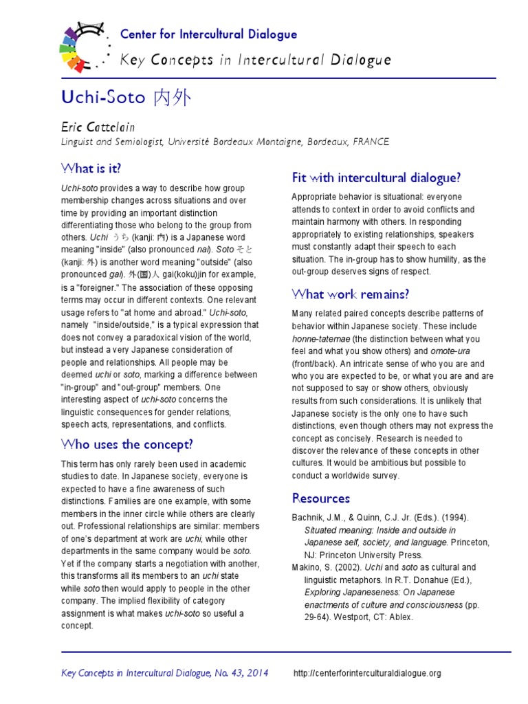 Key Concept Uchi Soto | PDF | Japanese Language | Semiotics