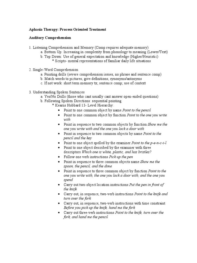 Aphasia Therapy | Word | Sentence (Linguistics)