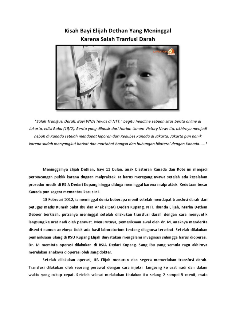 Ethics - Kisah Bayi Elijah Dethan Yang Meninggal | PDF | Sains & Matematika