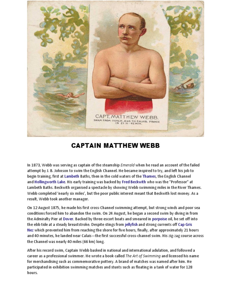 Captain Matthew Webb | PDF | Swimming | International Sports Competitions
