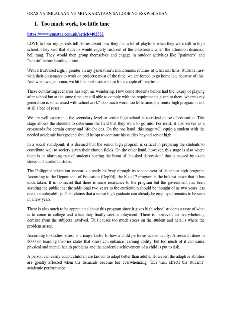 Filbas Pananaliksik | PDF | Homework | Sleep