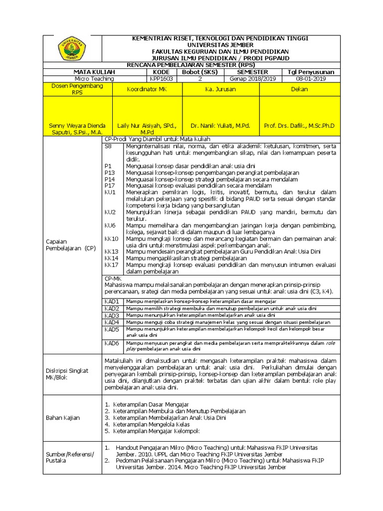 RPS Micro Teaching - Rev | PDF | Seni