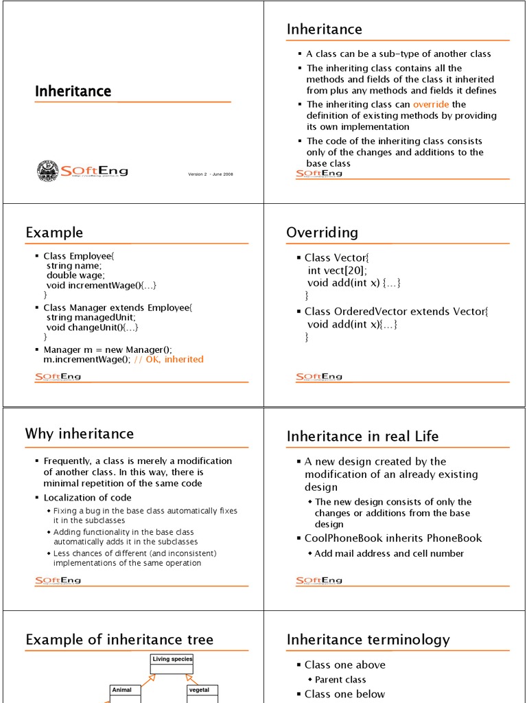 05 Javainheritance Pdf Inheritance Object Oriented Programming