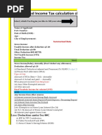Income Tax Calculator Excel Ay 2025 2026 1.1 | PDF | Tax Deduction | Taxes