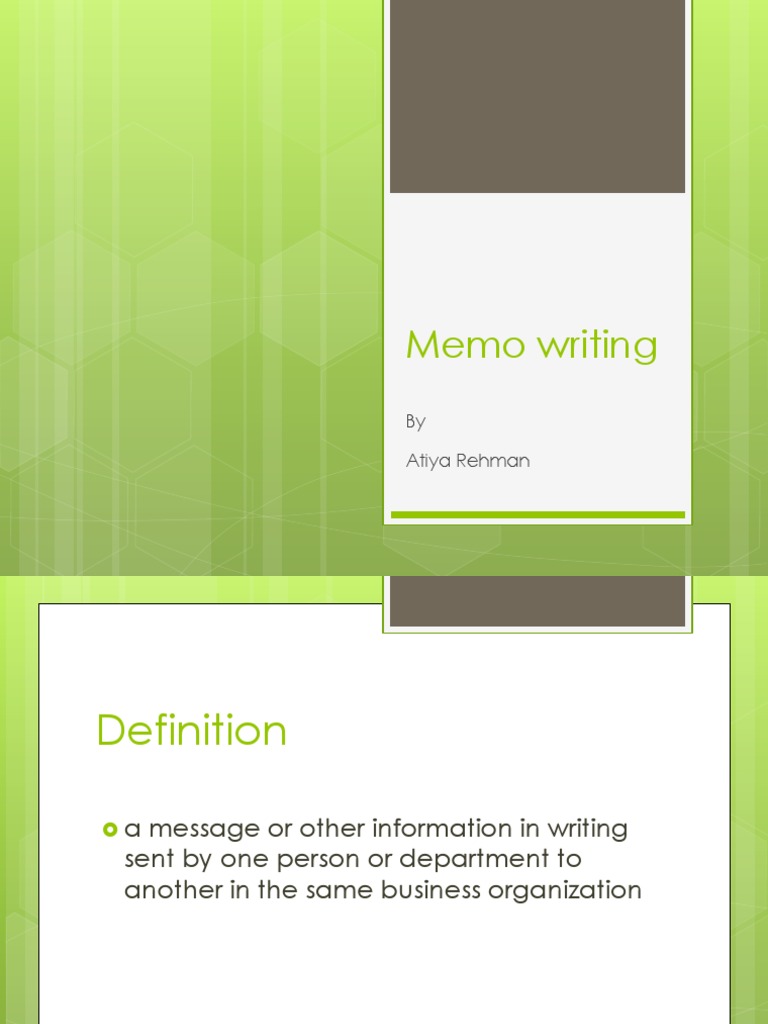Effective Memo Writing Techniques | PDF | Memorandum | Paragraph
