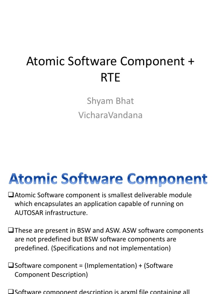 AUTOSAR Software Components Guide | PDF | Application Programming Interface | Component Based ...