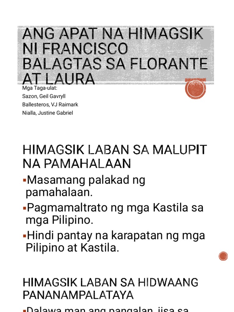 Ang Apat Na Himagsik Ni Francisco Balagtas | PDF