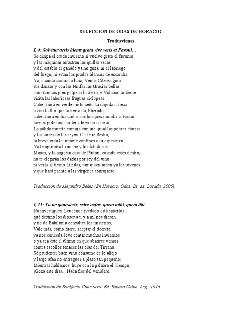 Odas - Horacio | PDF | Personajes mitologicos | Naturaleza