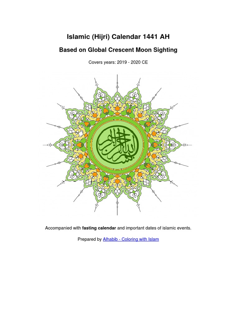 Islamic (Hijri) Calendar 1441 AH: 2019-2020 CE - A Comprehensive ...
