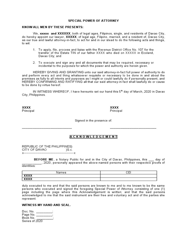 Sample Legal Authorization | PDF | Power Of Attorney | Comparative Law
