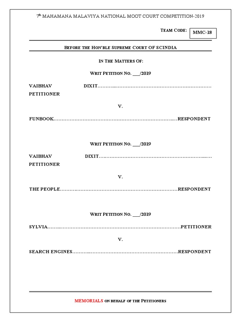 Final Memo Pet | PDF | Mandamus | Right To Privacy