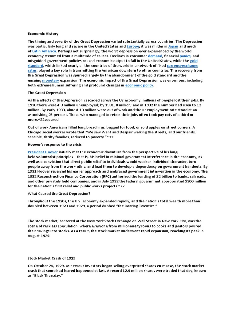 The Devastating Impact of the Great Depression: An In-Depth Examination ...