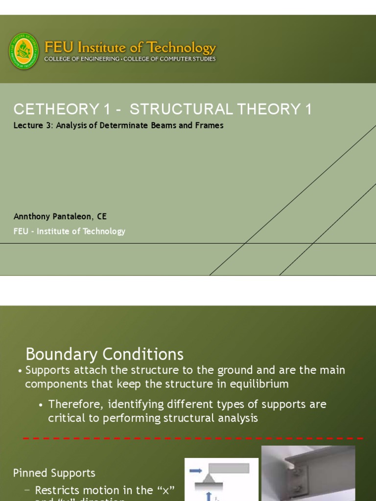Lecture 3 - Analysis of Determinate Beams and Frames | PDF | Stability ...