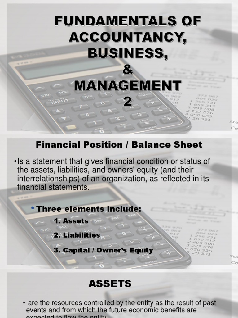 FABM2 - Statement of Financial Position | Debits And Credits | Balance ...