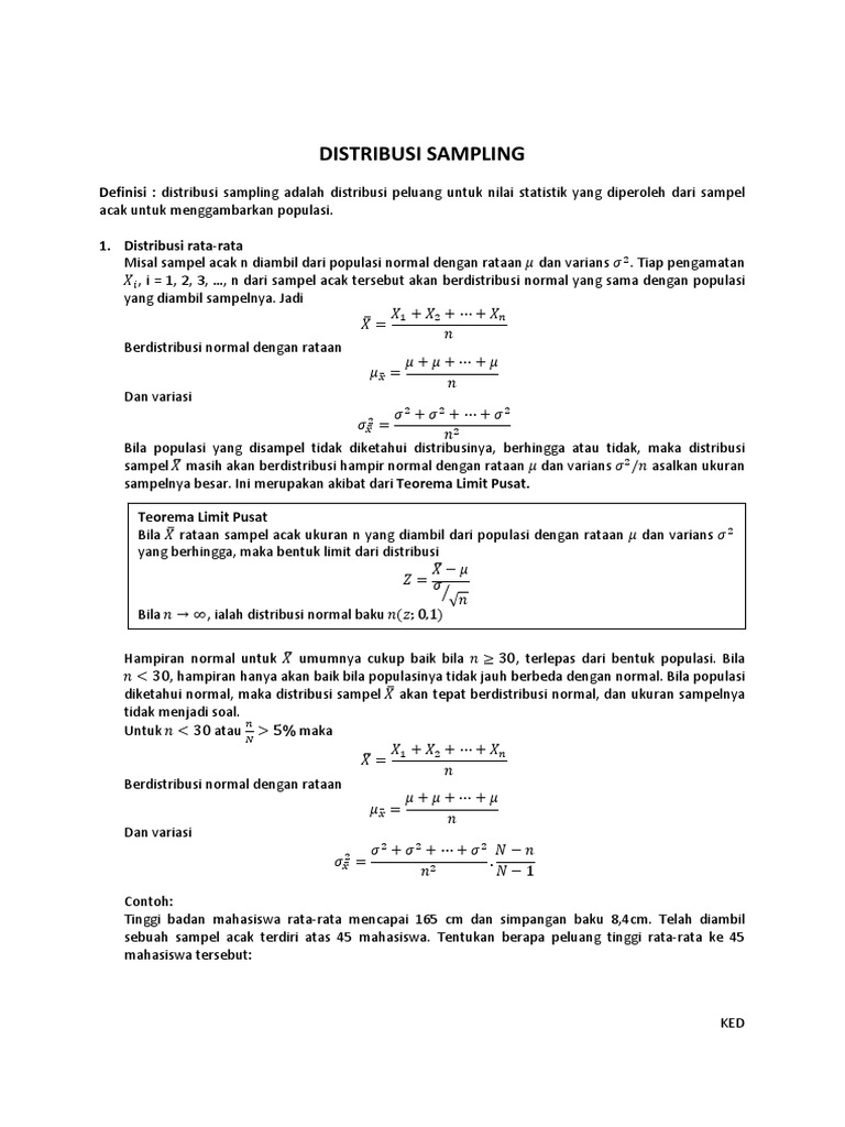 Distribusi Sampling PDF | PDF