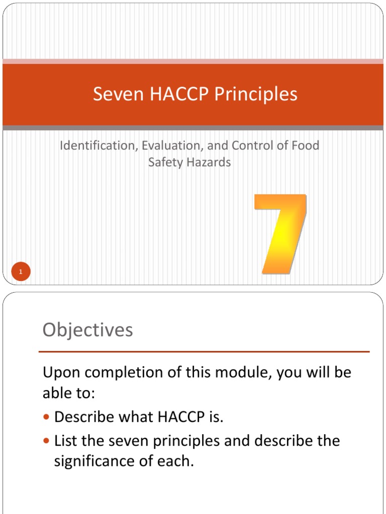 Seven HACCP Principles | PDF | Hazard Analysis And Critical Control Points | Food Safety