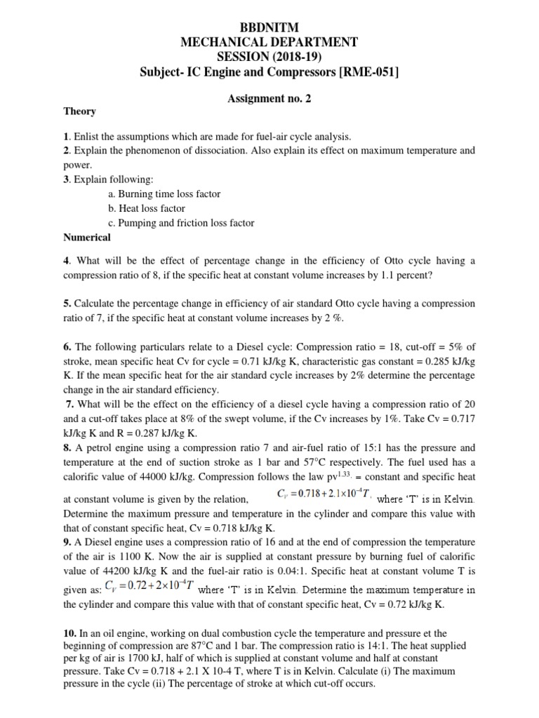 Ic Assignment 2 | PDF | Diesel Engine | Engines