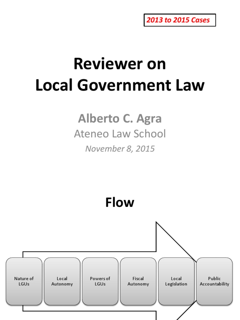 Local Government Law Reviewer Guide | PDF | Devolution | Eminent Domain