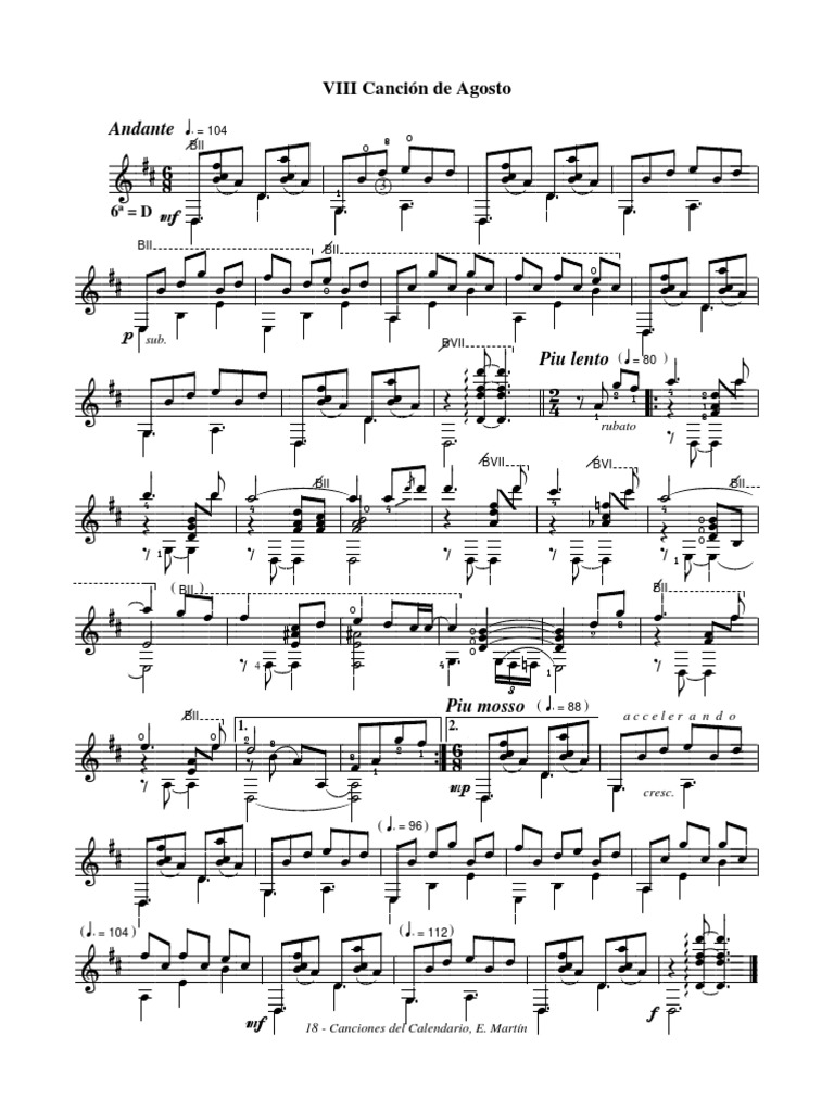 Analyse musicale de "Canción de Agosto" | PDF | Paléographie | Voix humaine
