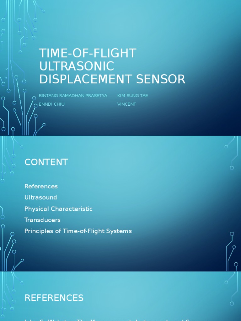 Time-of-Flight (Ultrasonic Displacement Sensor) | PDF | Ultrasound ...