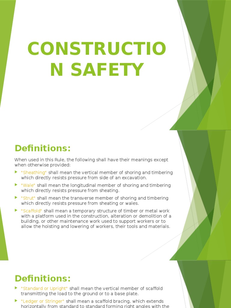 Construction Safety | PDF | Scaffolding | Economic Sectors