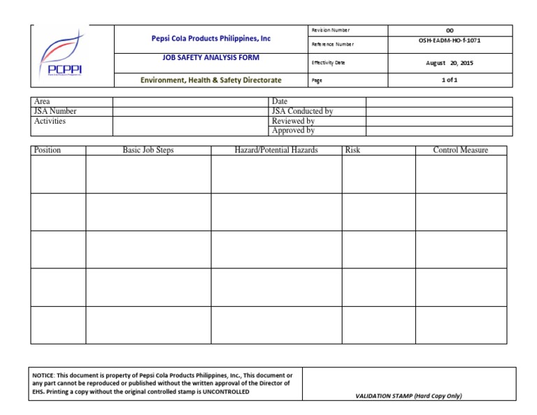 JHA Form Template | PDF