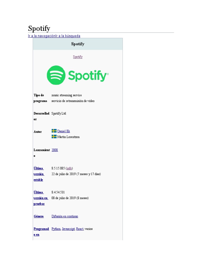 Spotify | PDF | Spotify | Informática