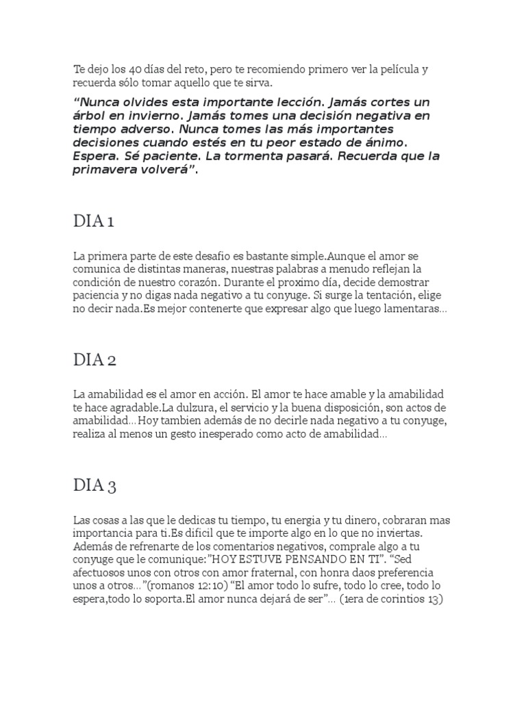 Reto del Amor: 40 Días de Transformación | PDF | Lujuria | Amor