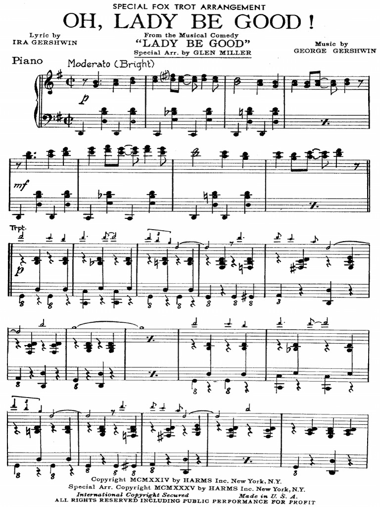 Oh Lady Be Good Piano PDF | PDF