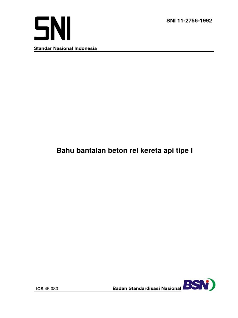 Standar Bahu Bantalan Beton Rel Kereta | PDF