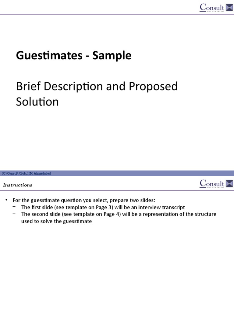 Guesstimates - Task + Sample | PDF | Middle Class