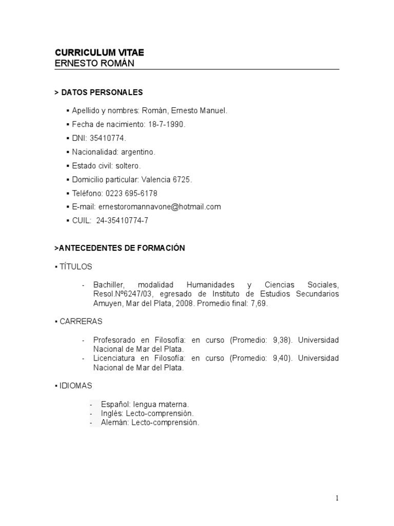 CV - Román actualizado | PDF | Universidad | Alemania