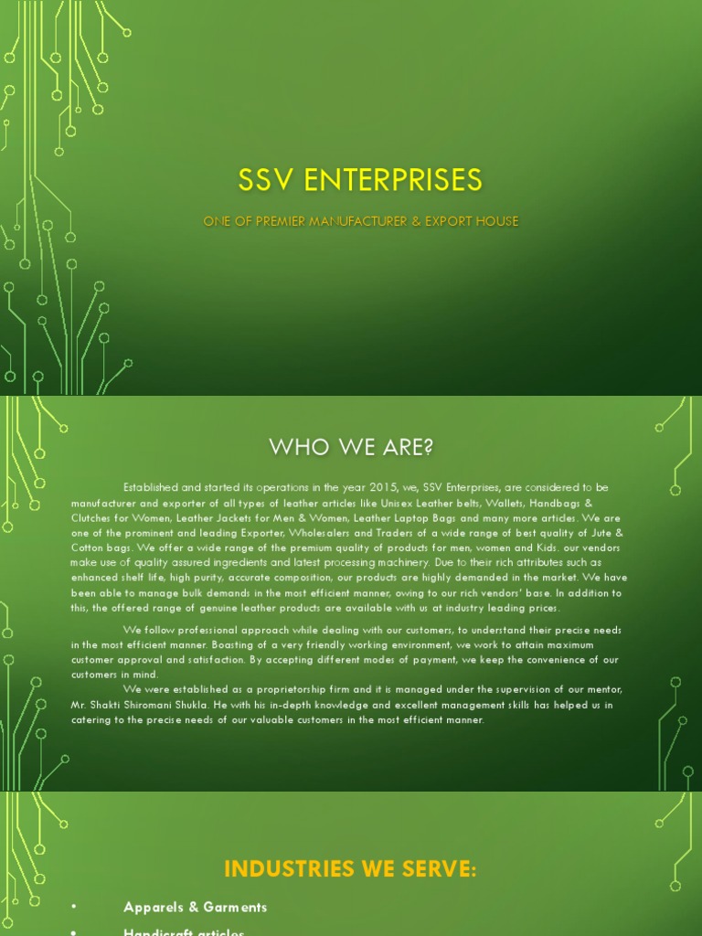 SSV Enterprises - Catalogue For Cotton & Canvas Bags | PDF | Cotton | Business