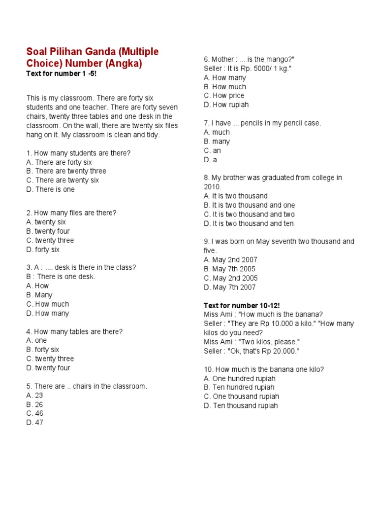 SOAL Numbering | PDF