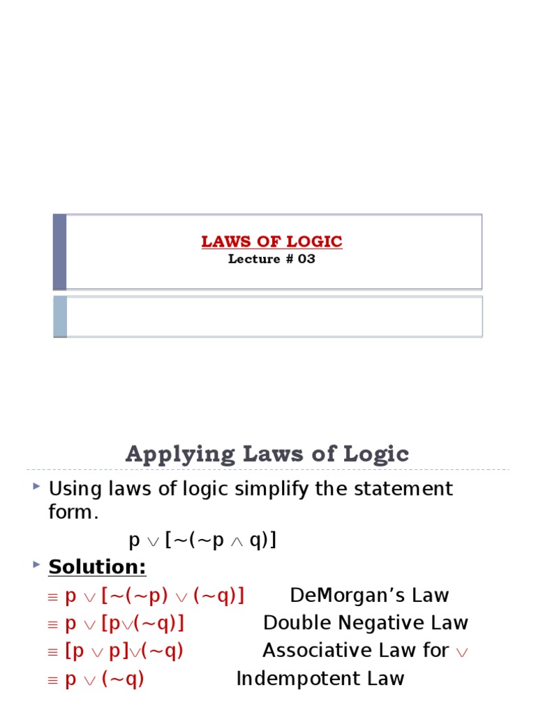 Lecture 03 | PDF | Logical Consequence | Logic