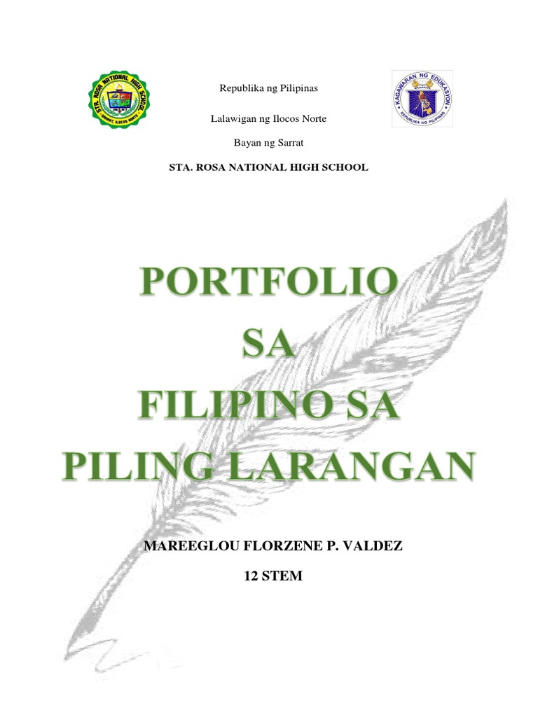 Filipino Portfolio Front Page