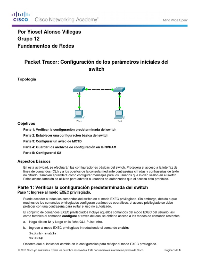 2 2 3 4 Packet Tracer Configuring Initial Switch Settings Ilm Pdf