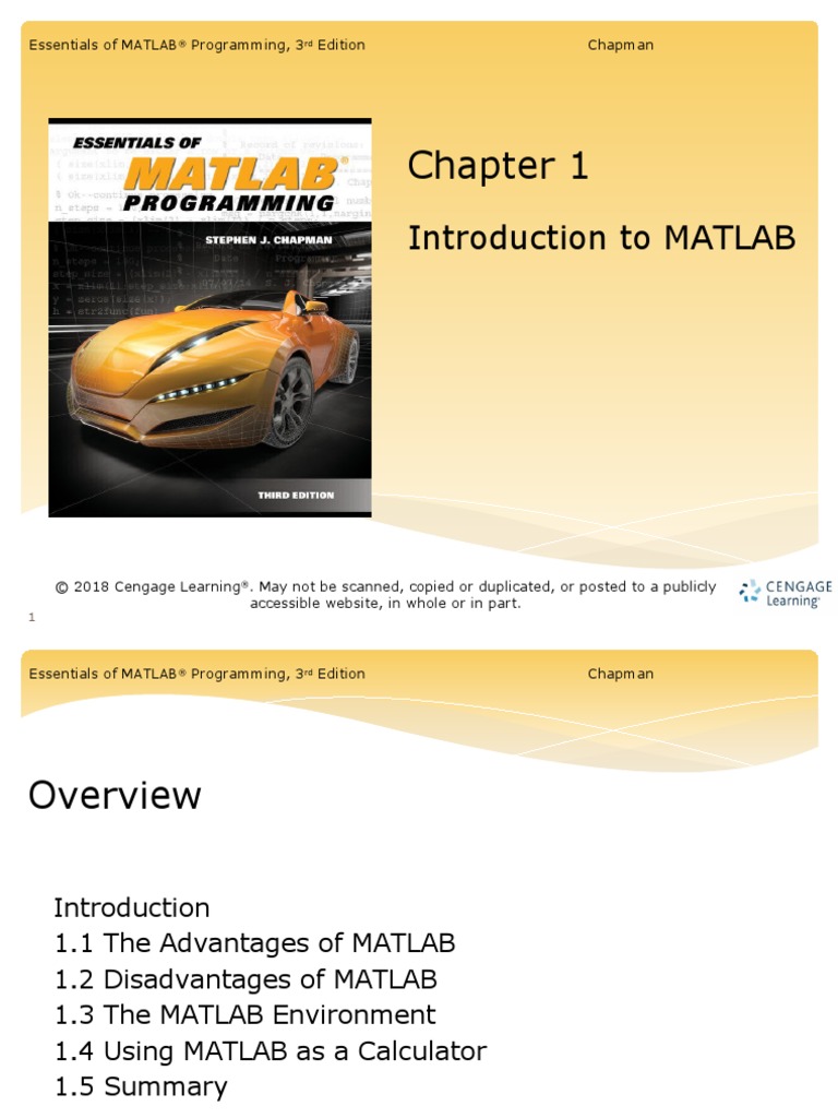 01 - Introduction To Matlab | PDF | Matlab | Compiler