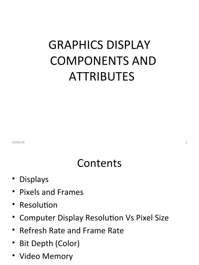 Graphics Display Components and Attributes | PDF | Computer Monitor ...