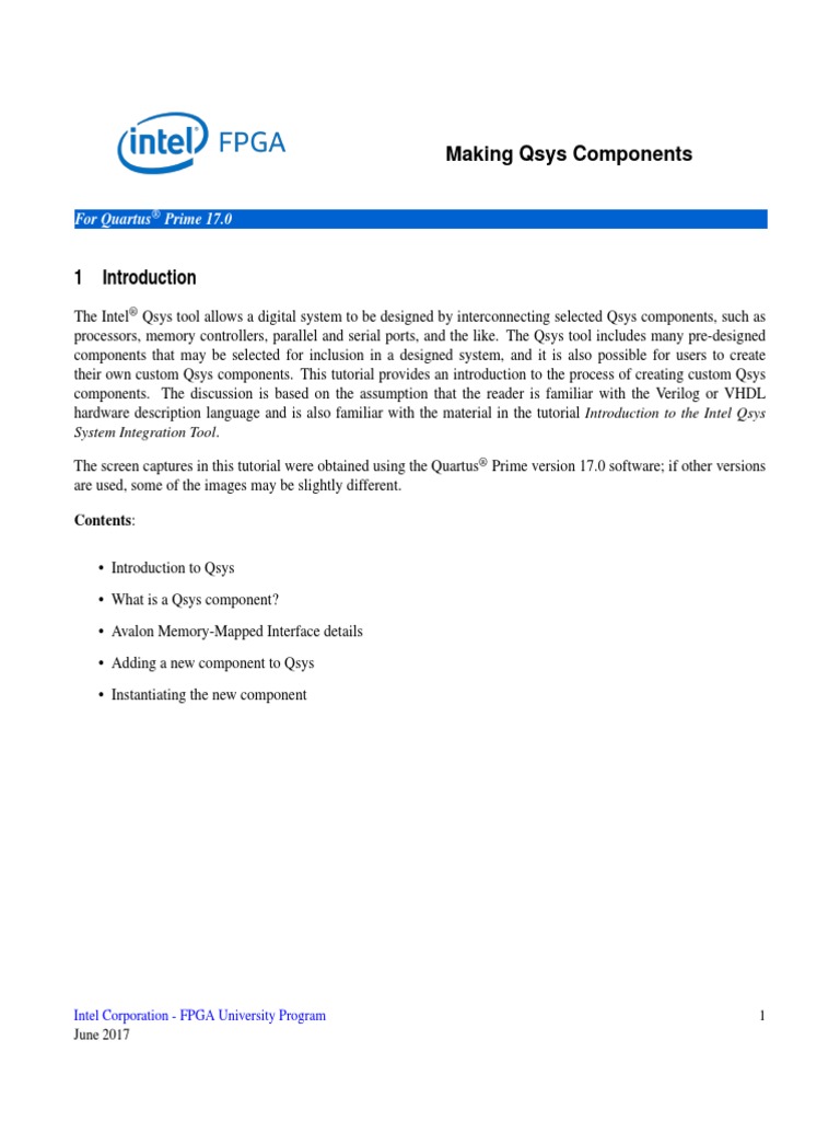 Making Qsys Components | PDF | Field Programmable Gate Array | Hardware Description Language