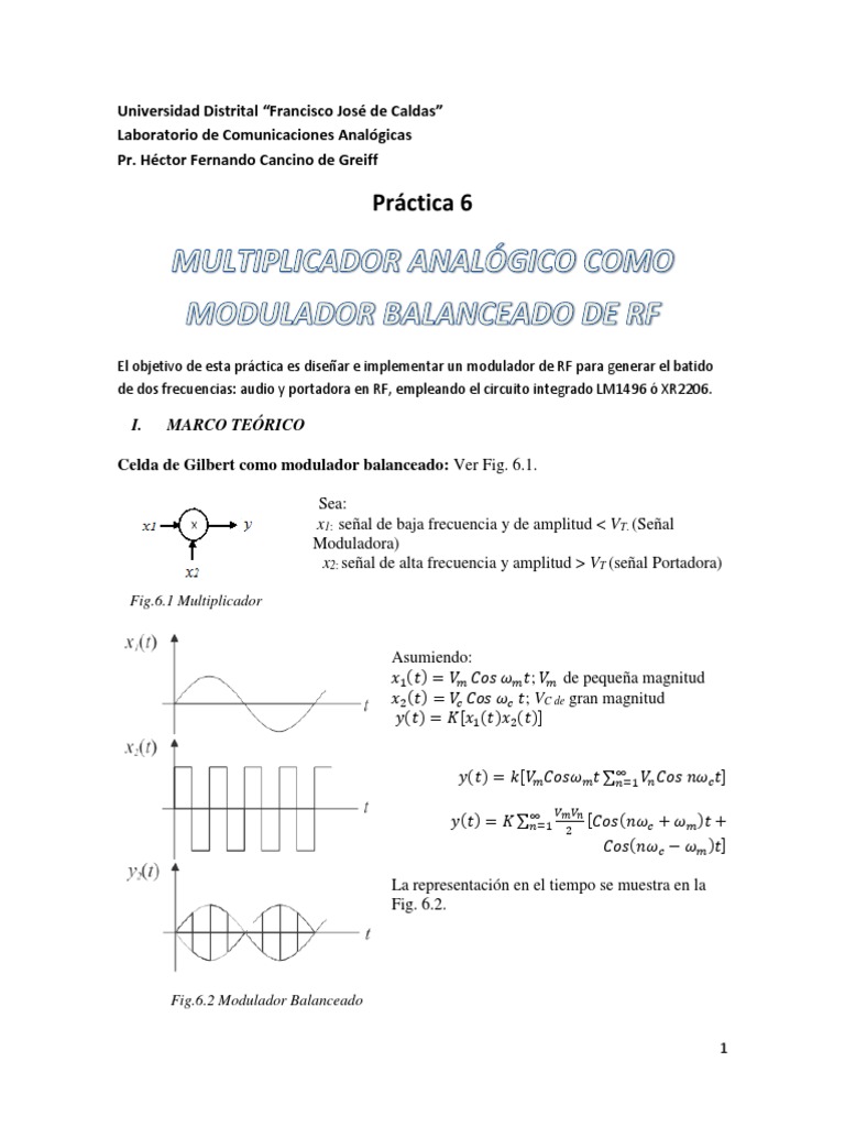 Diseño e implementación de un modulador balanceado de RF utilizando el ...