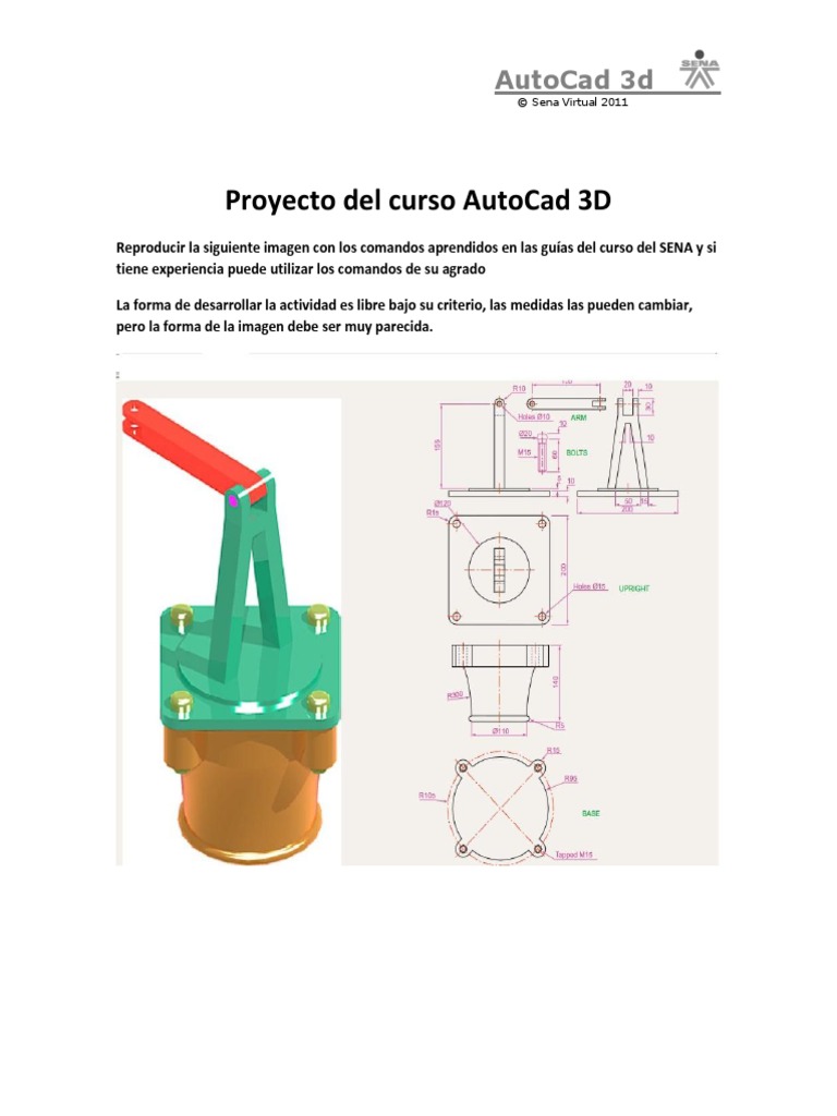 Proyecto Del Curso Autocad 3d PDF | PDF