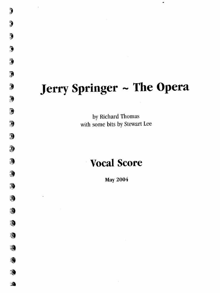 Jerry Springer The Opera (PF Vocal) - Thomas PDF | PDF