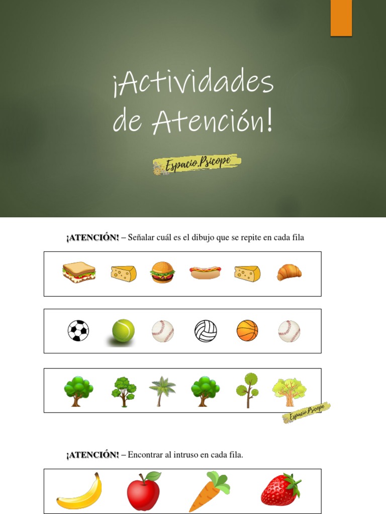 Actividades de AtenciΓ³n. Espacio - Psicope | PDF Actividades de AtenciΓ³n. Espacio - Psicope | PDF