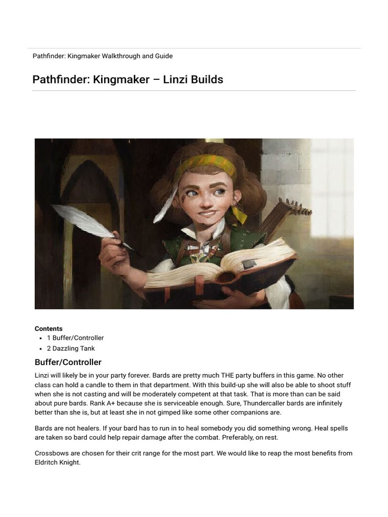 Pathfinder - Kingmaker - Linzi Builds - Neoseeker | PDF | Dungeons ...