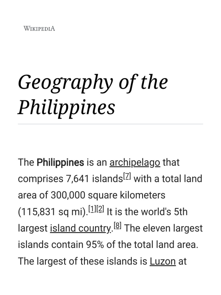 Geography of The Philippines - Wikipedia | PDF | Luzon | Mindanao