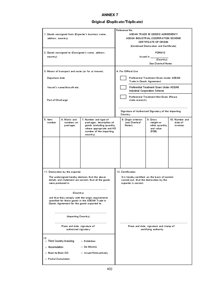 CO Form D Atiga | PDF | Association Of Southeast Asian Nations | Government