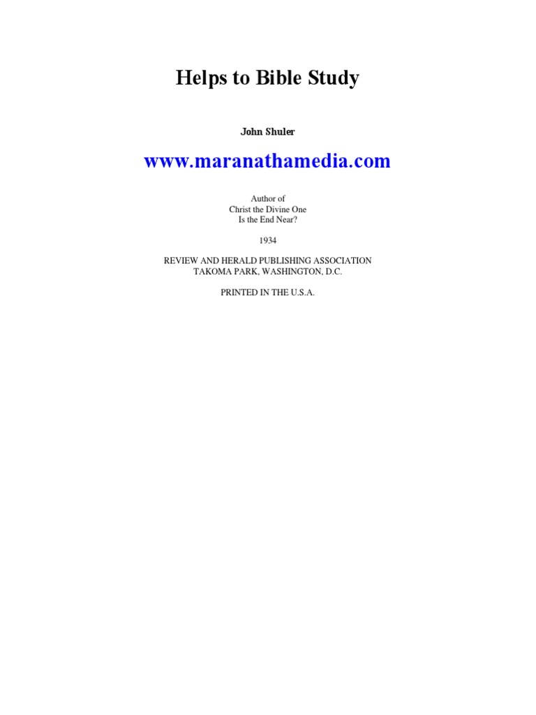 Helps To Bible Study - J.L. Shuler (1934) | PDF | Ten Commandments | Resurrection Of Jesus