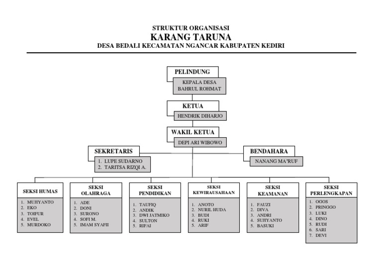Struktur Karang Taruna Bedali | PDF